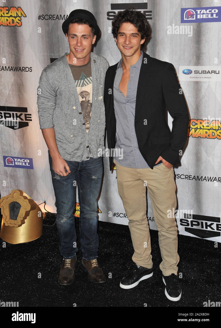 LOS ANGELES, CA. October 15, 2011: Colton Haynes & Tyler Posey (right ...