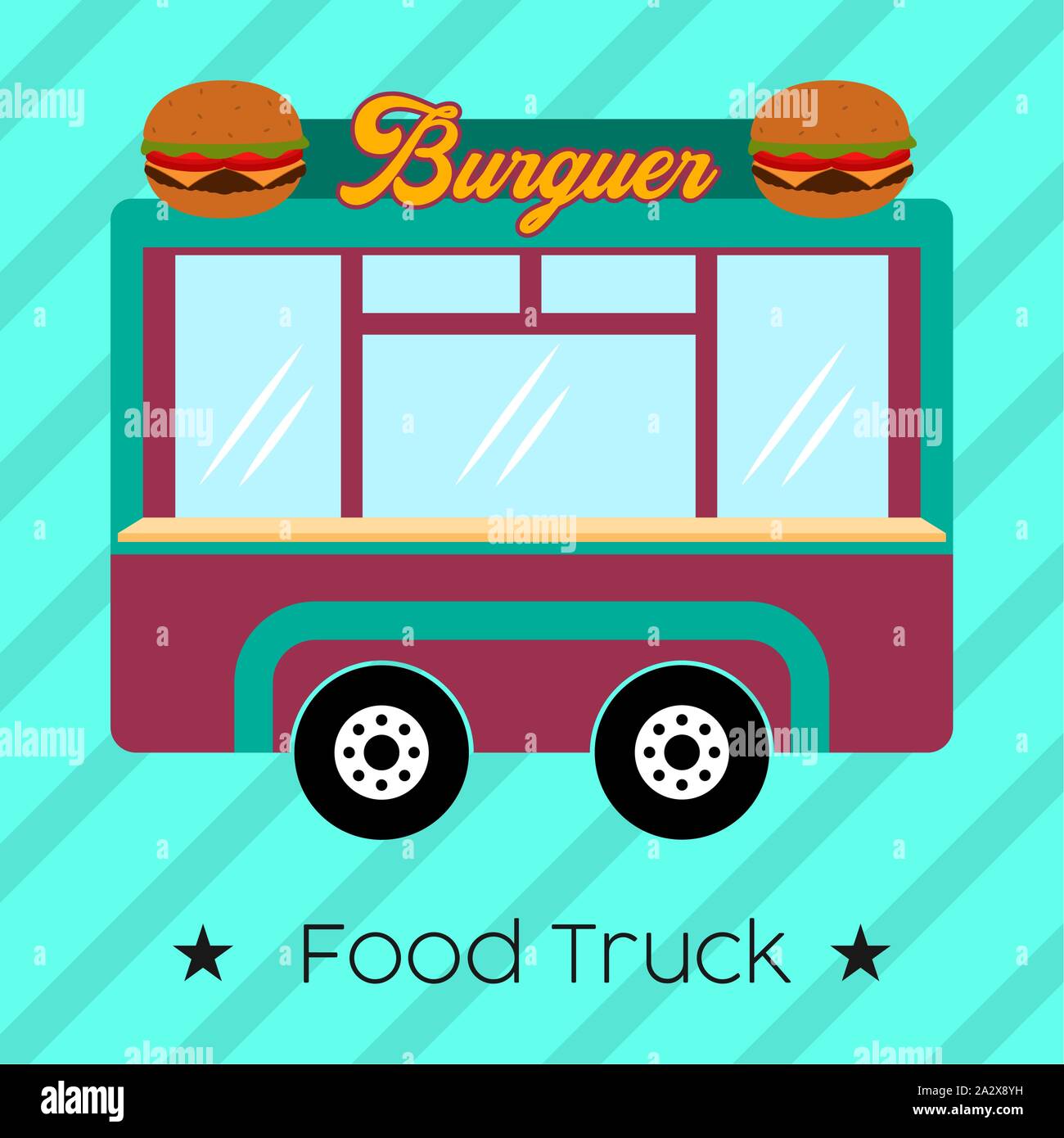 Hamburger food truck Stock Vector Images - Alamy