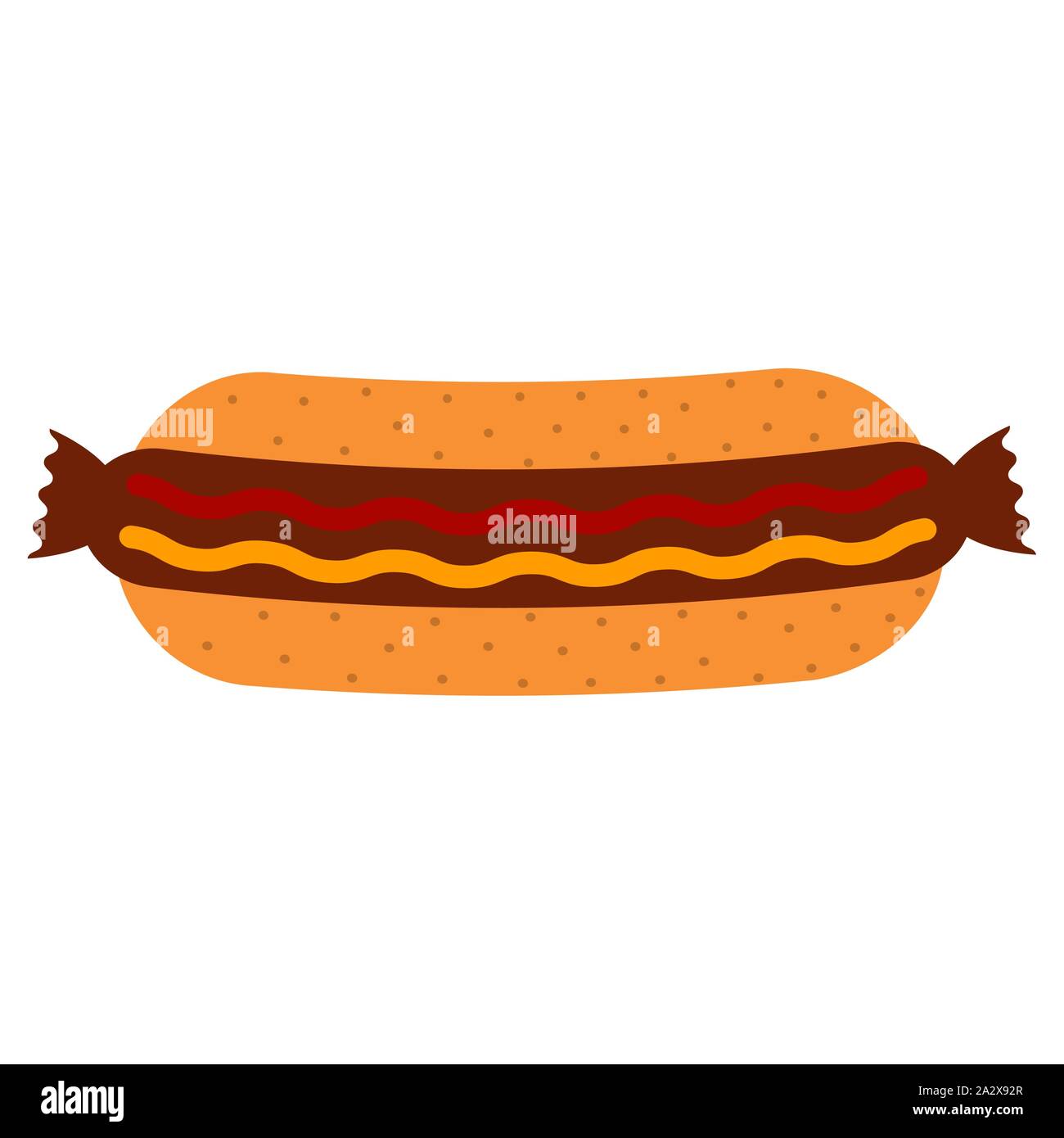 Isolated hot dog image on a white background - Vector Stock Vector ...
