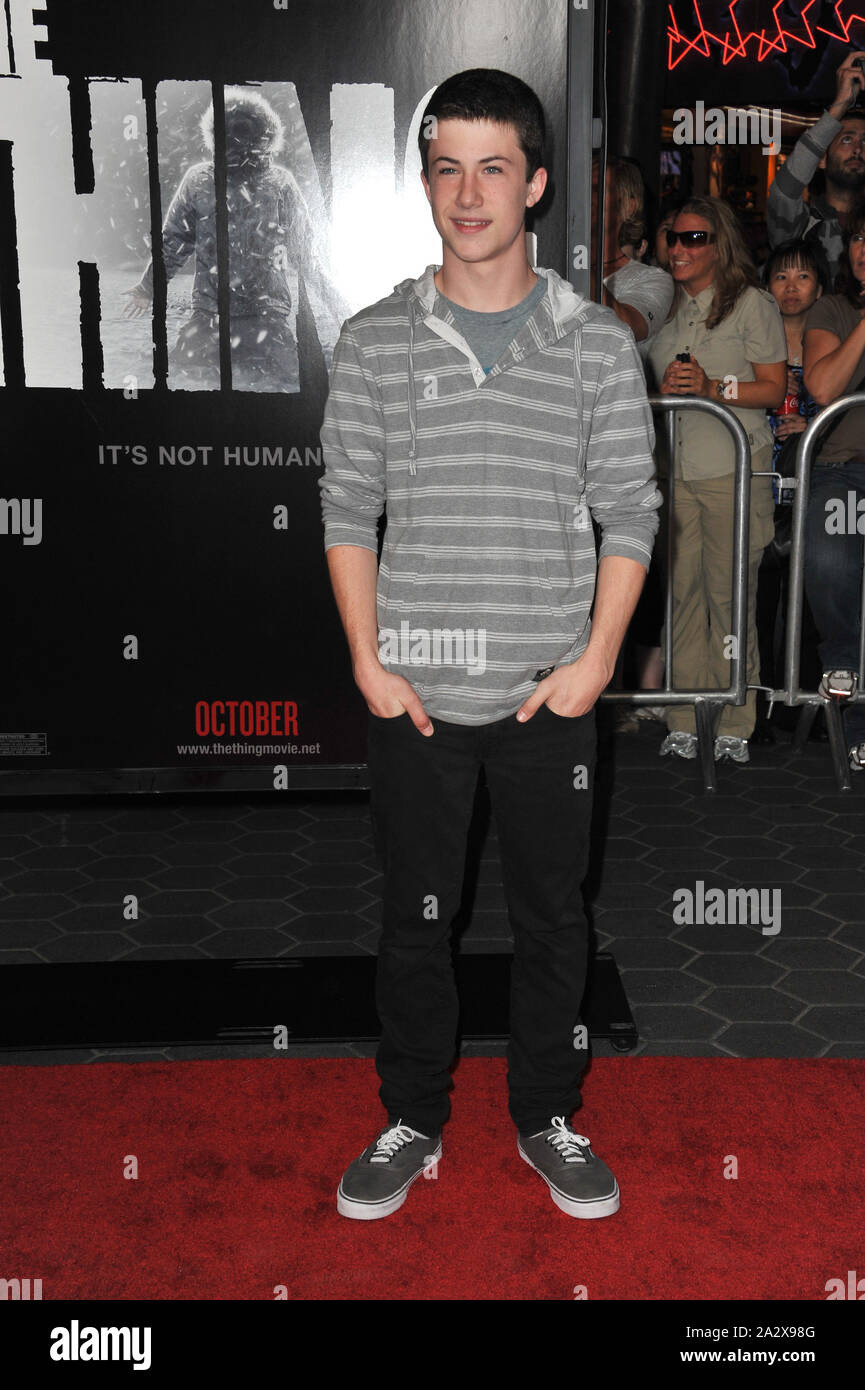LOS ANGELES, CA. October 10, 2011: Dylan Minnette at the world premiere ...