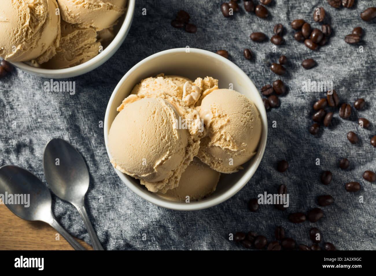 Homemade Coffee Ice Cream Ready to Eat Stock Photo - Alamy