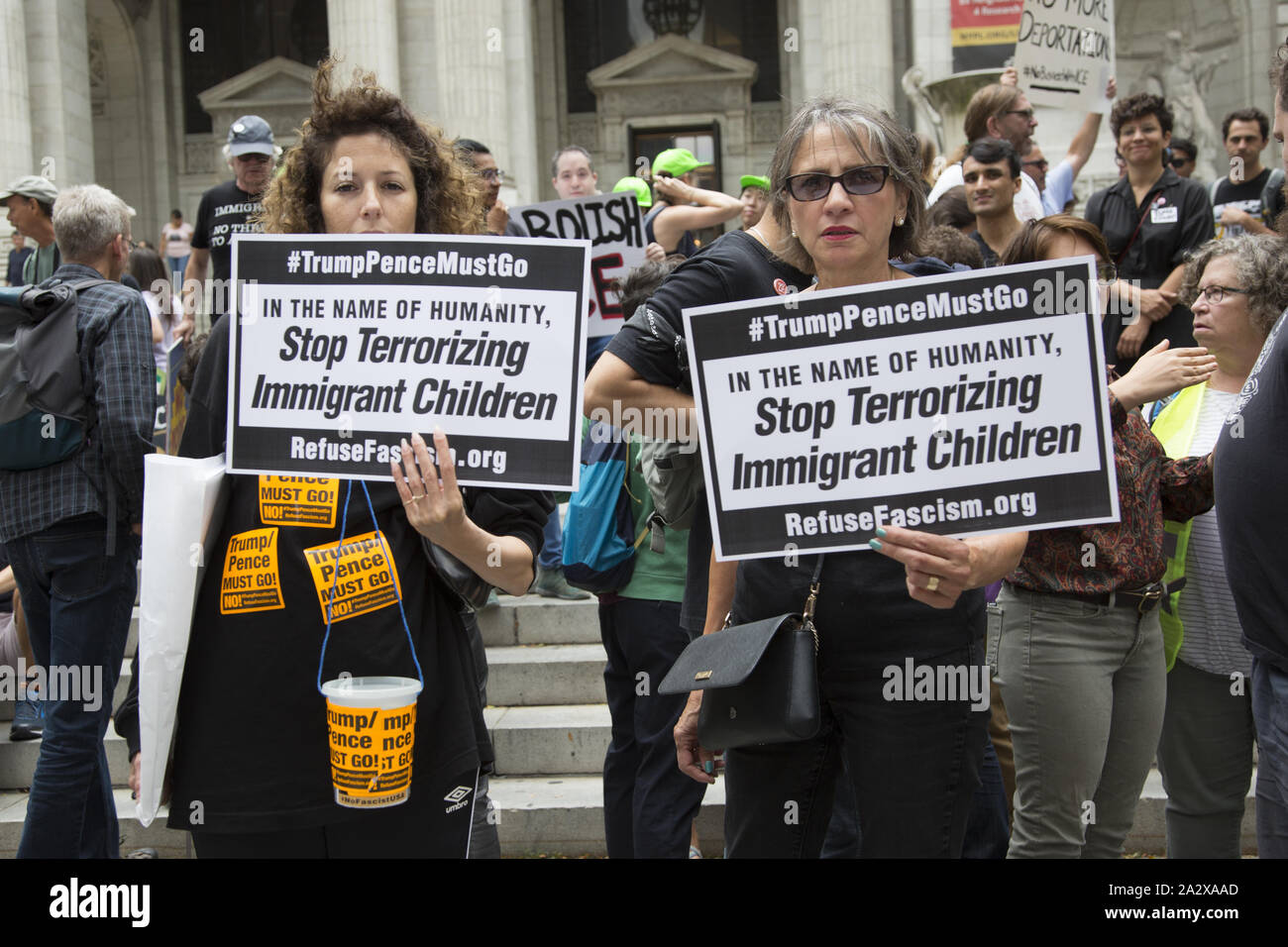 "Close The Camps" and "Defund ICE" rally at the NY Public Library and ...