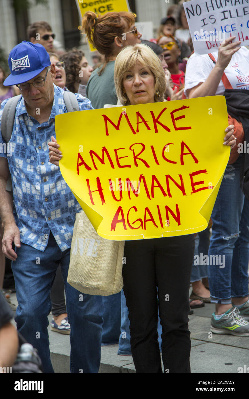 "Close The Camps" and "Defund ICE" rally at the NY Public Library and ...