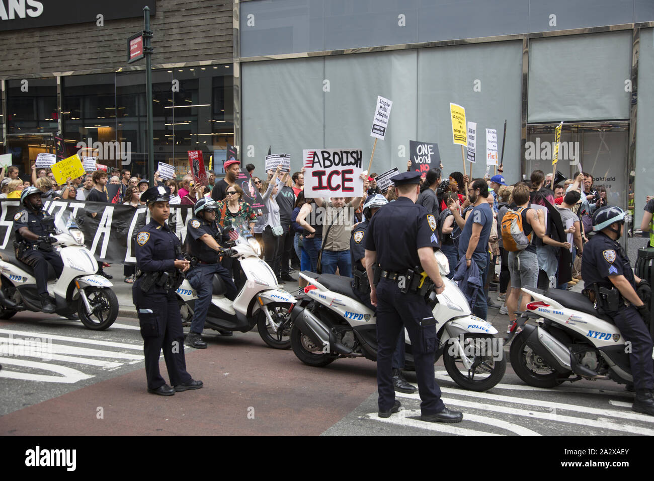"Close The Camps" and "Defund ICE" rally at the NY Public Library and ...