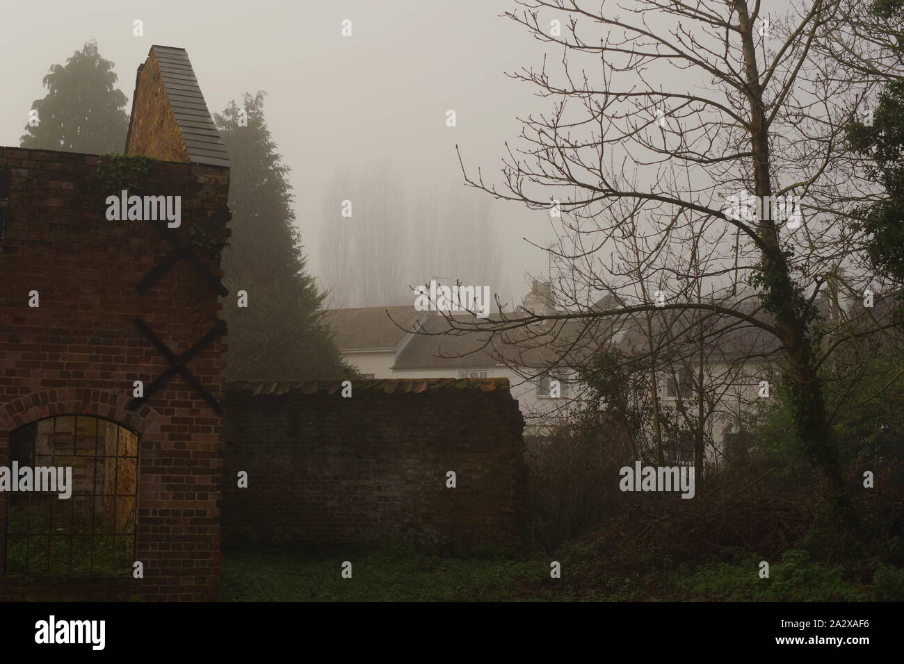 Countess Wear Paper Mills, Ruined Victorian Mill, on a Gloomy Winters ...