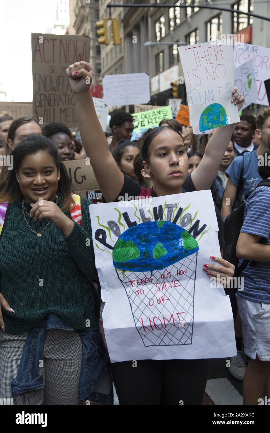New York City Student Climate Strike, one of hundreds around the world ...