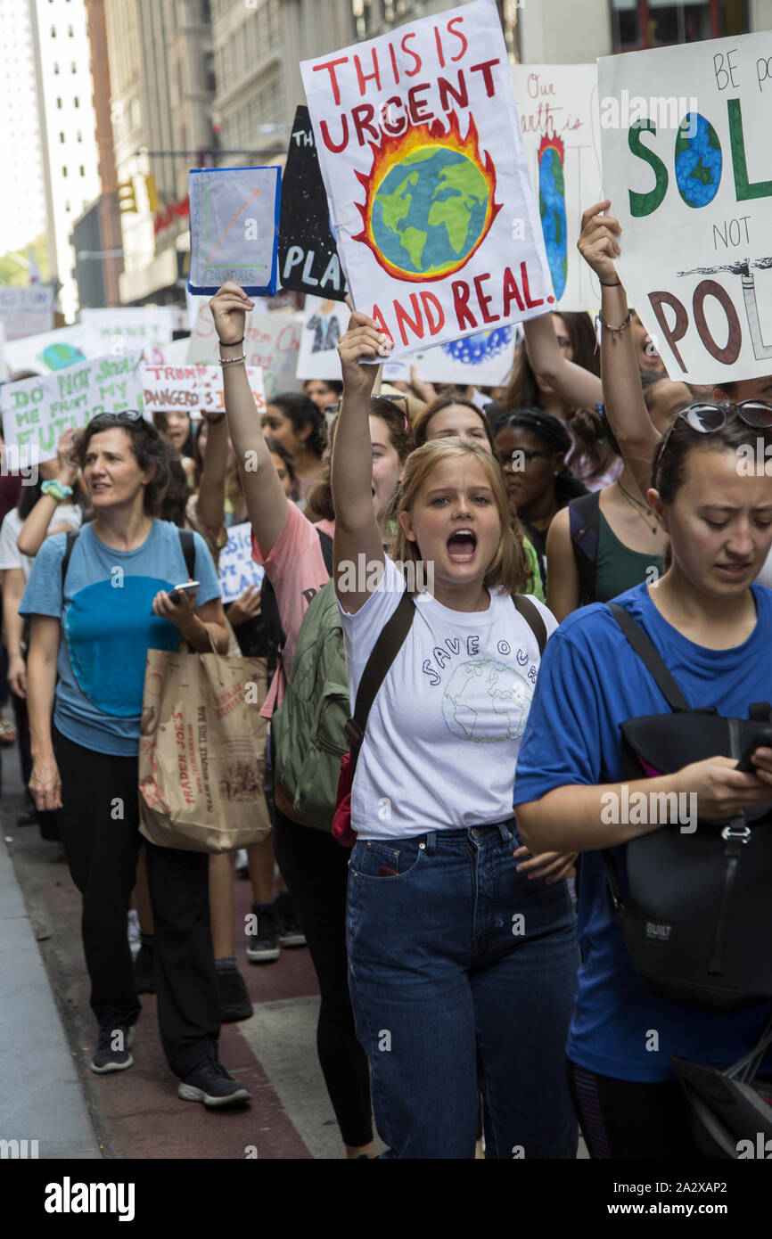 New York City Student Climate Strike, one of hundreds around the world ...