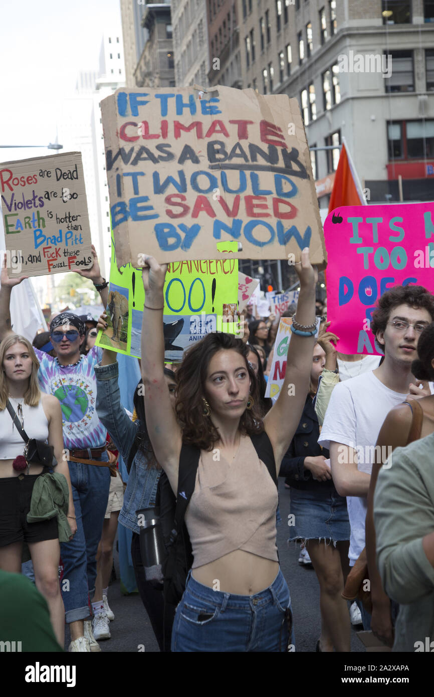 New York City Student Climate Strike, one of hundreds around the world ...
