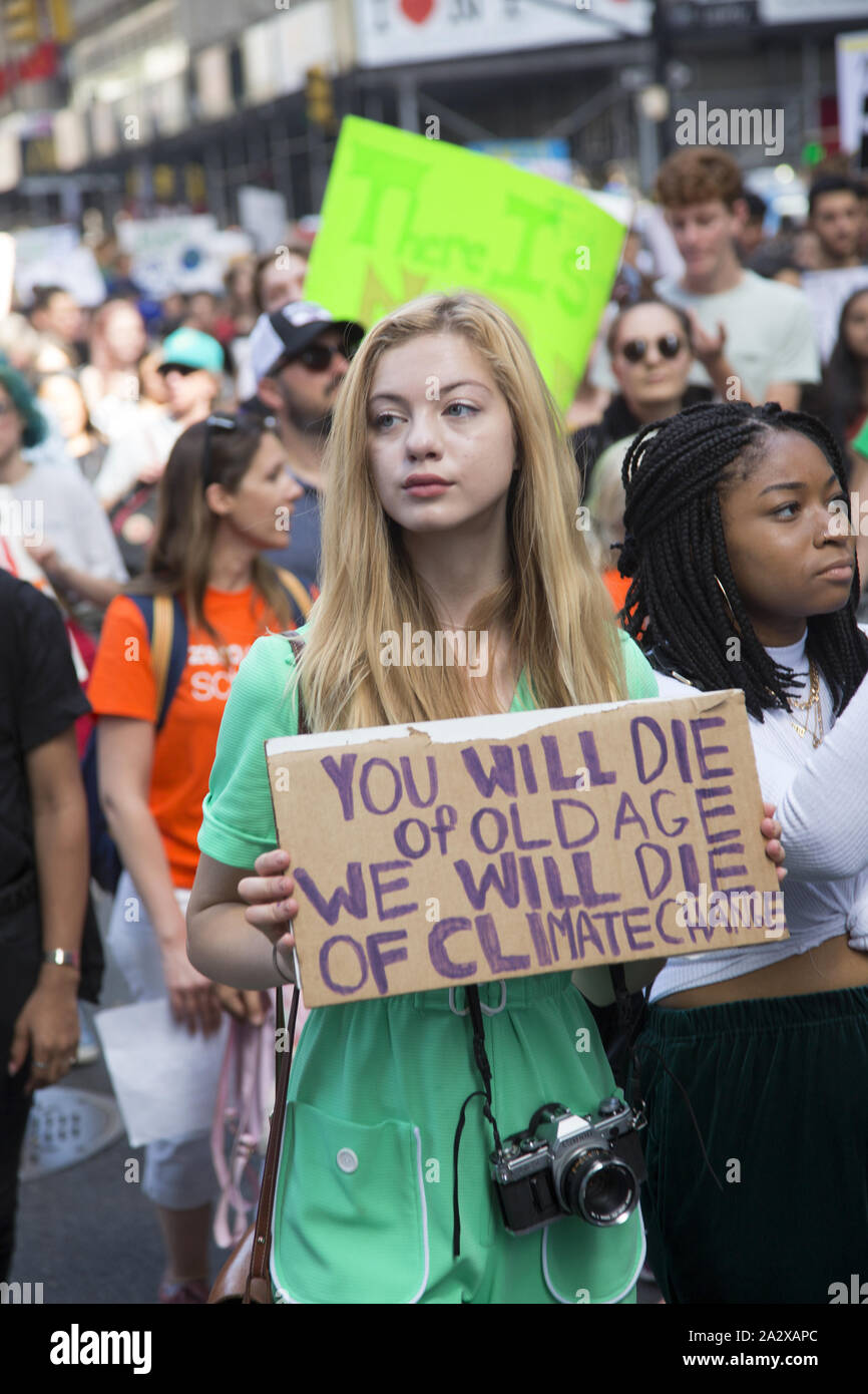 New York City Student Climate Strike, one of hundreds around the world ...
