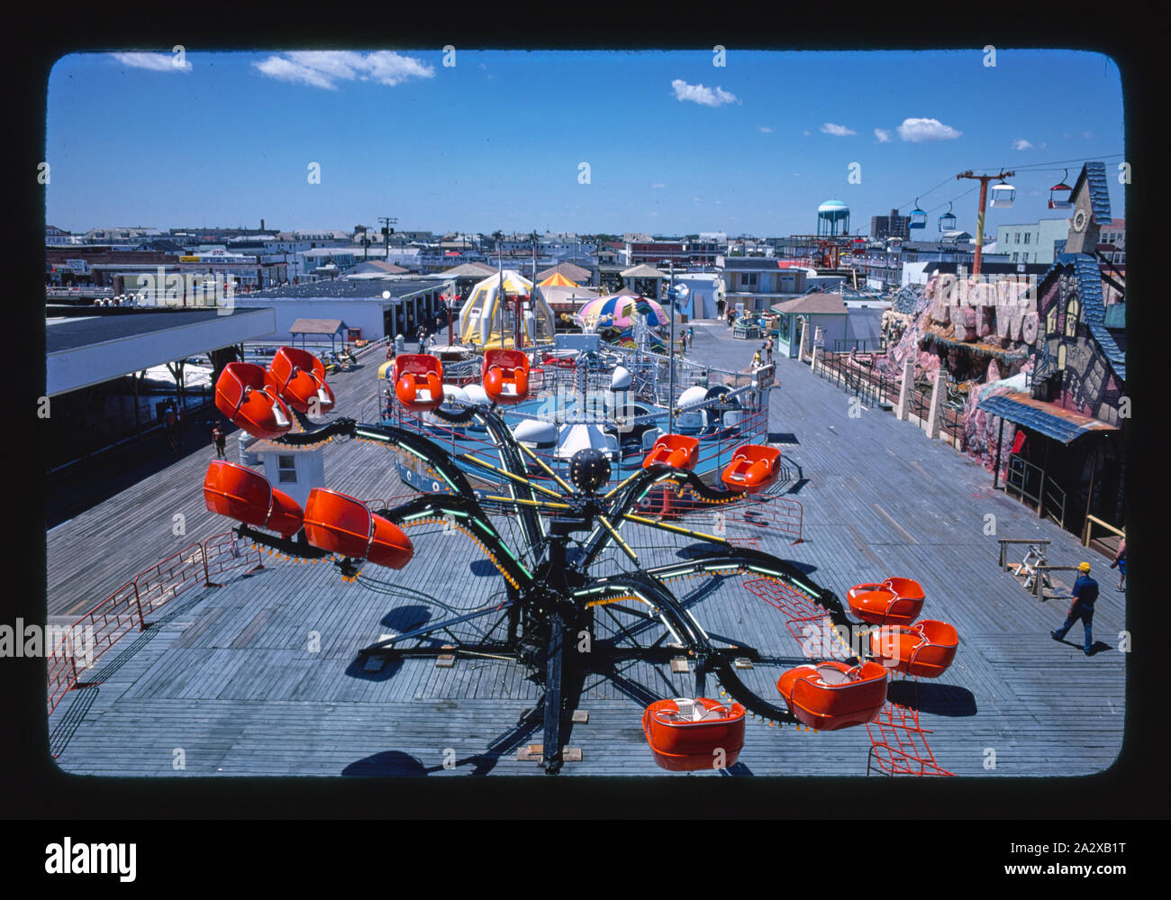 Rides above Fun Pier, Wildwood, New Jersey Stock Photo - Alamy