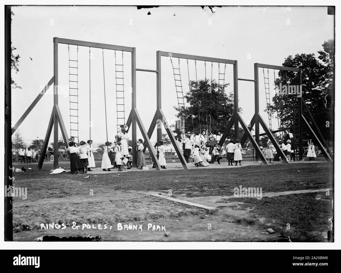 Rings and poles, Bronx Park Stock Photo - Alamy