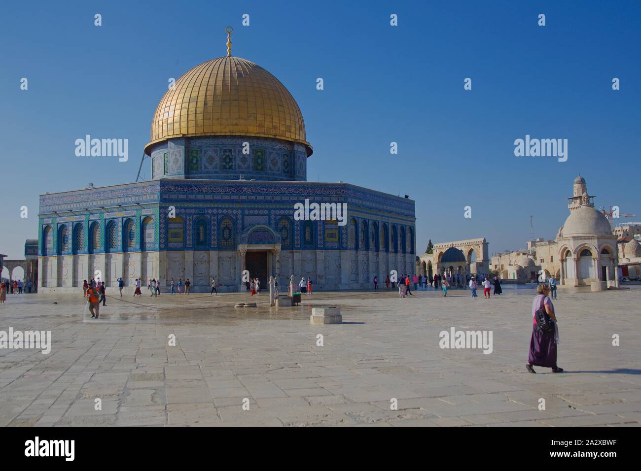 editorial, temple mount holy synagog with golden dome in old jerusalem ...