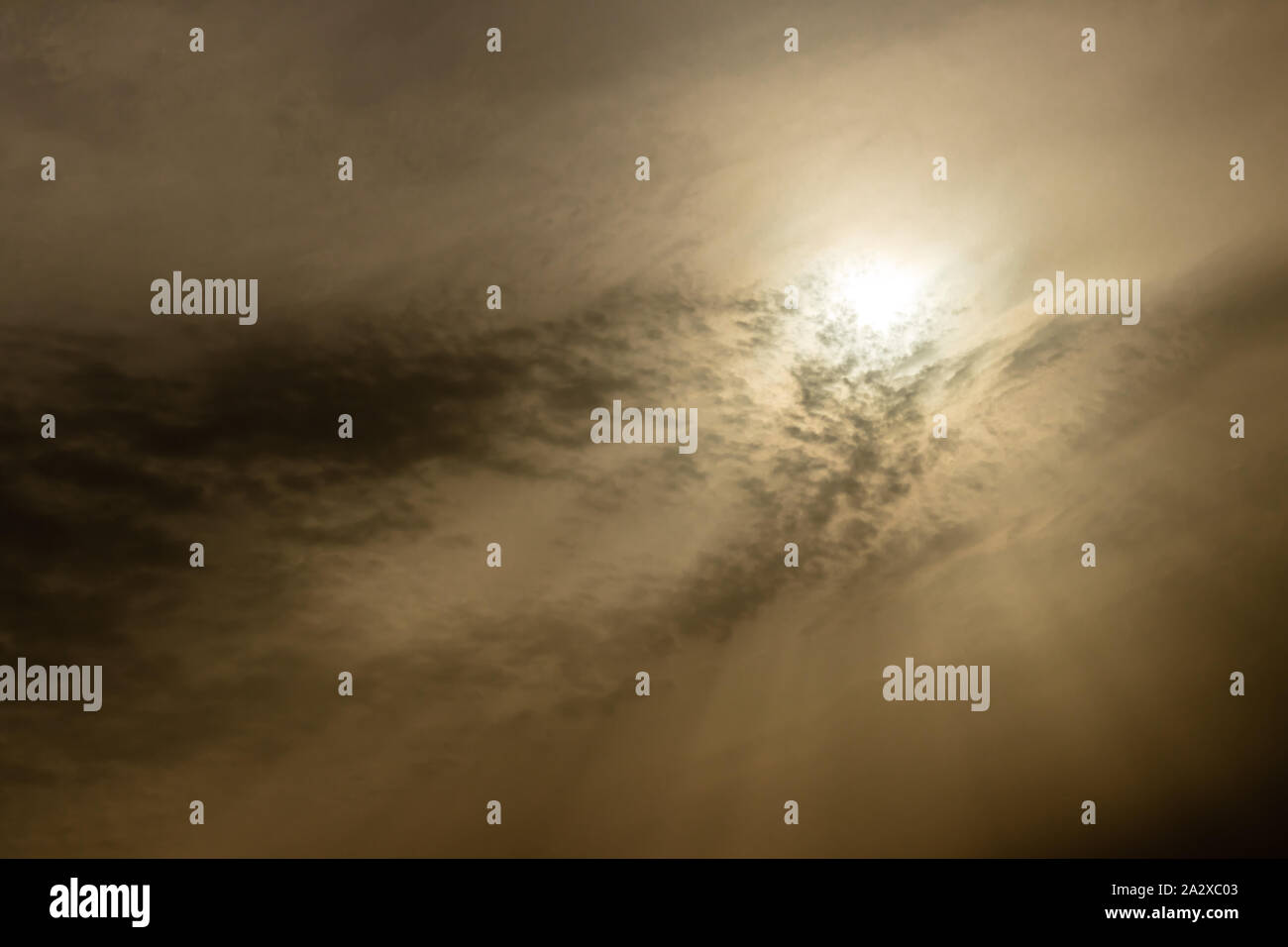 good looking sky with clouds covered the golden sun. photo has taken at ...