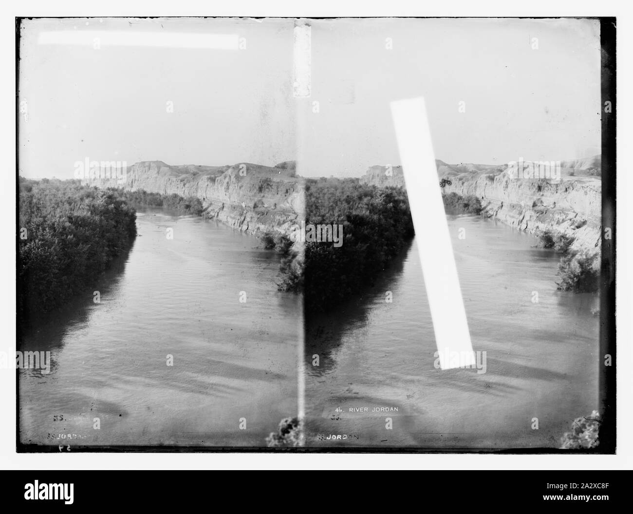 River in the middle of the valley Black and White Stock Photos & Images ...