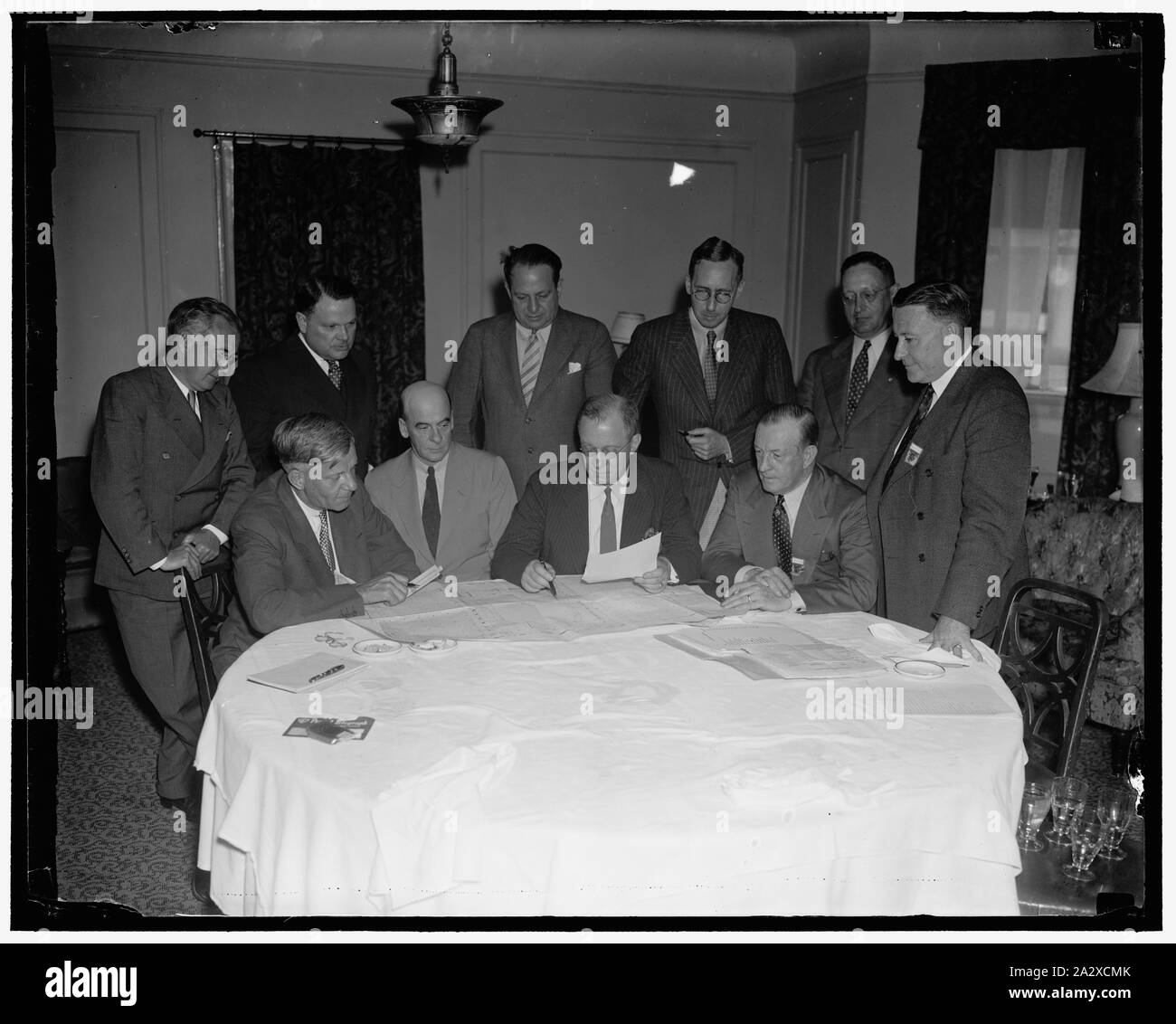 Building construction management team Black and White Stock Photos ...