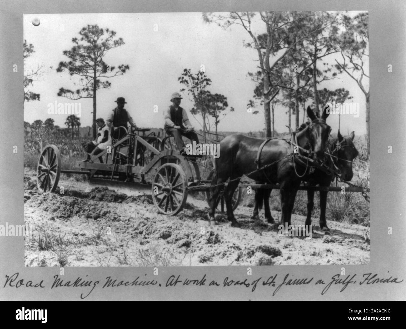 Road making machine - at work on roads of St. James on Gulf, Florida ...