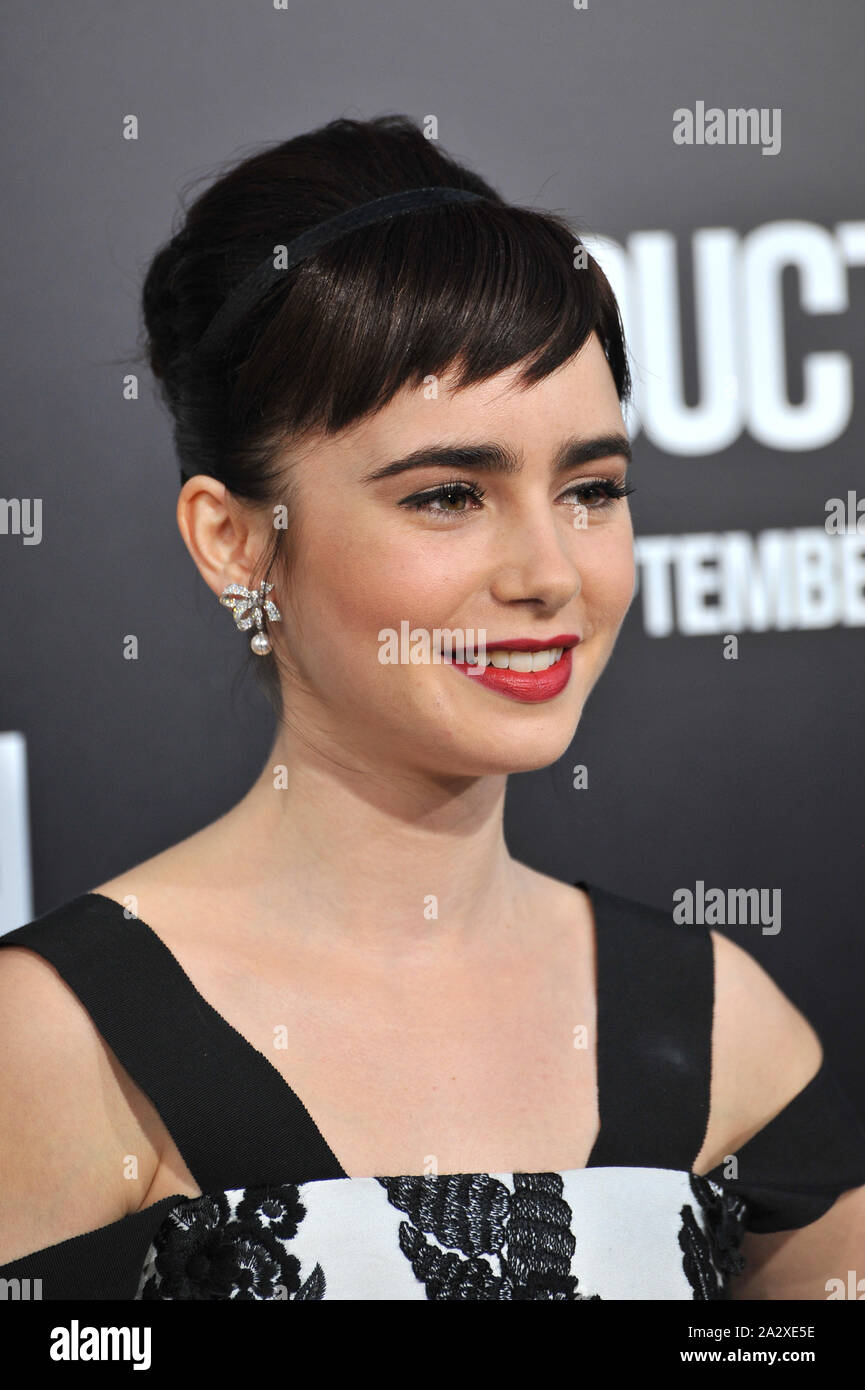 LOS ANGELES, CA. September 15, 2011: Lily Collins at the world premiere ...