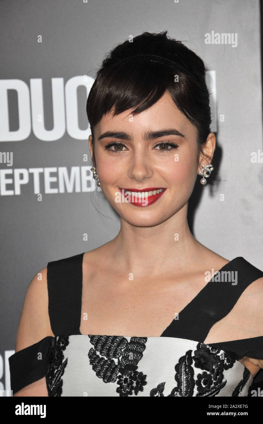 LOS ANGELES, CA. September 15, 2011: Lily Collins at the world premiere ...