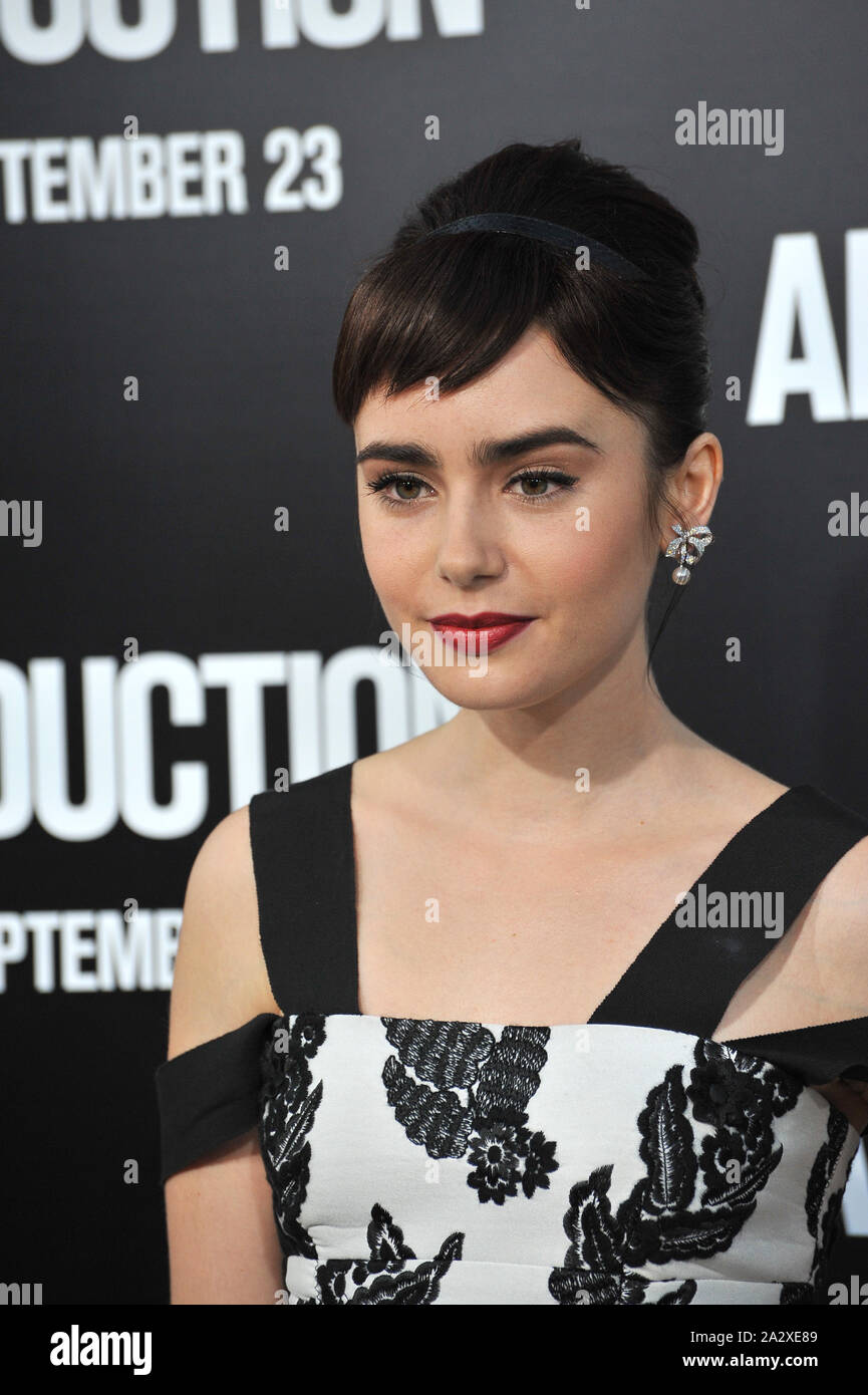 LOS ANGELES, CA. September 15, 2011: Lily Collins at the world premiere ...