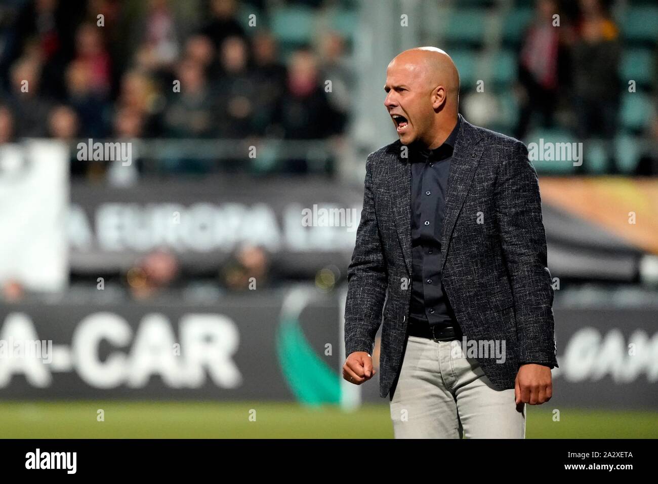 DEN HAAG, Netherlands. 03rd Oct, 2019. Arne Slot coach AZ during Europa ...