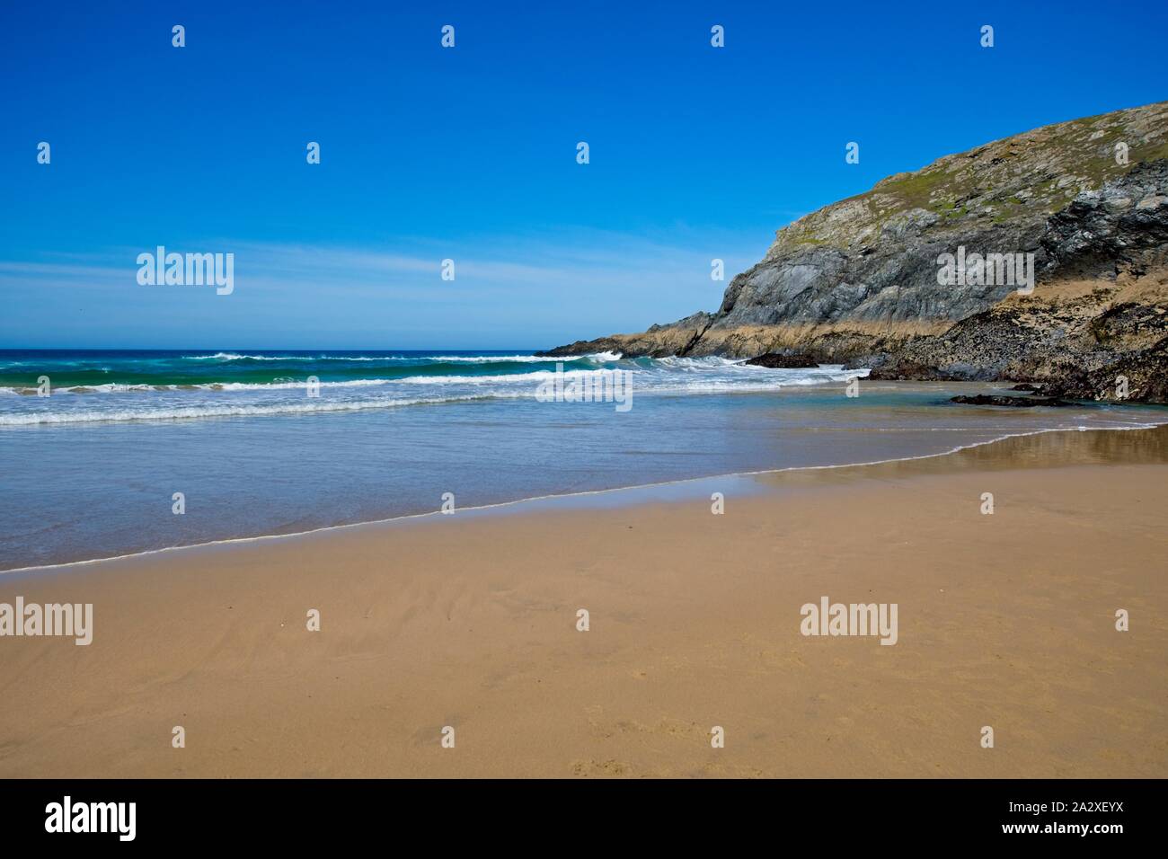 Holywell bay Ocean View Stock Photo - Alamy