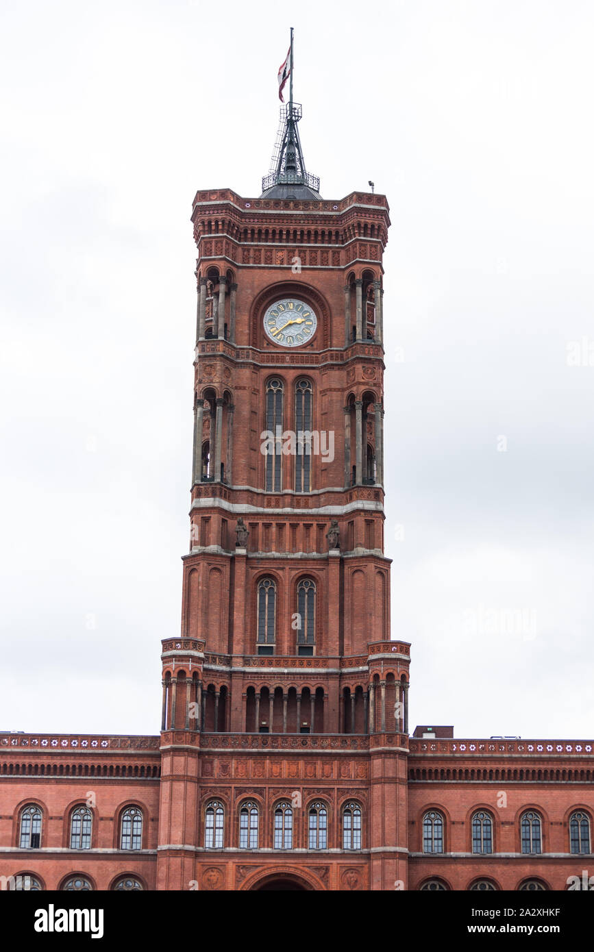 Facade of Red City Hall (Rotes Rathaus)of Berlin, Germany Stock Photo ...