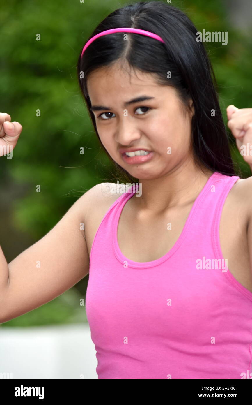 An An Angry Youthful Filipina Person Stock Photo - Alamy