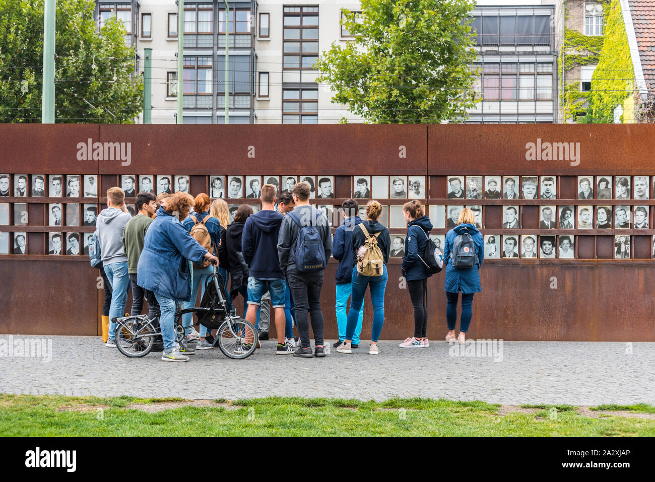 Tourists people at the Berlin Wall Memorial in Berlin, Germany Stock ...