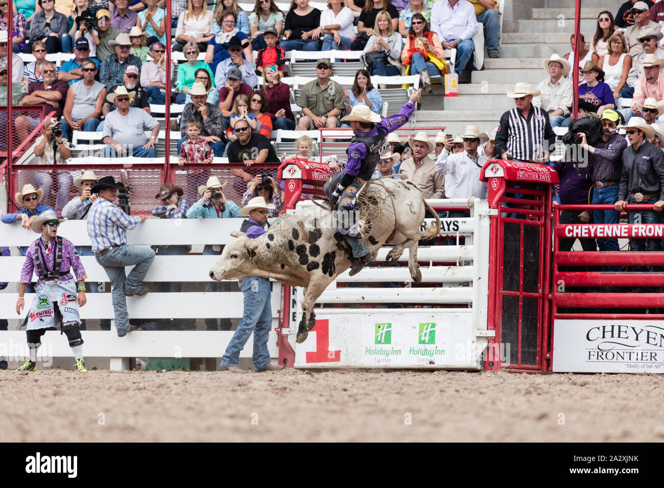 Rodeo action at the Cheyenne Frontier Days, a western celebration and ...