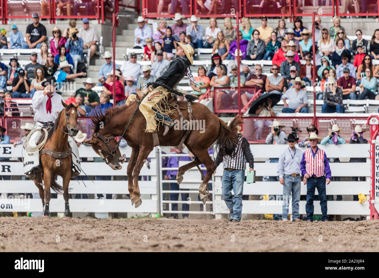 Rodeo action at the Cheyenne Frontier Days, a western celebration and ...