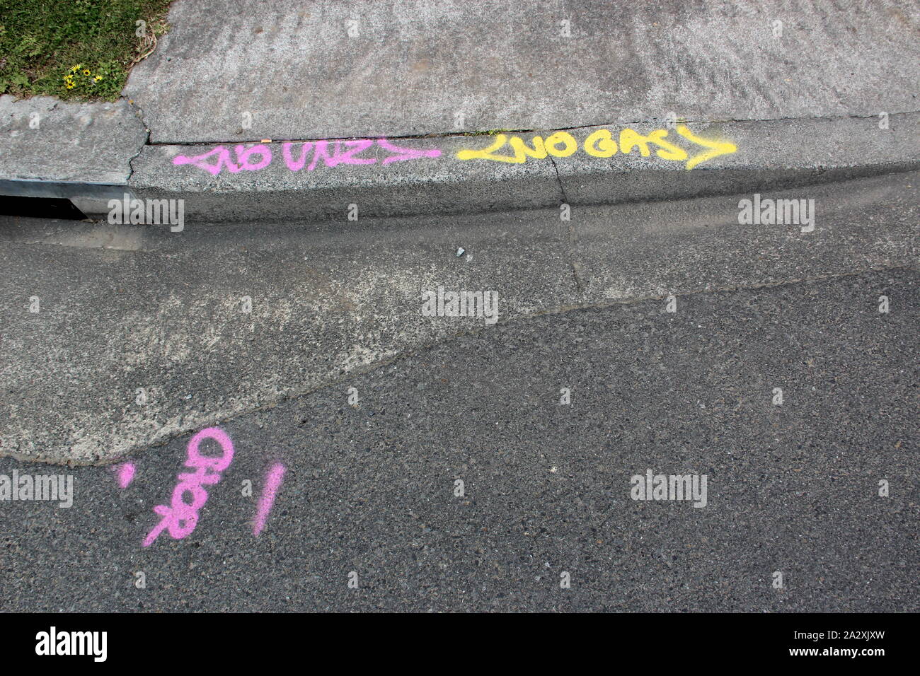 Street maintenance road markings Stock Photo - Alamy