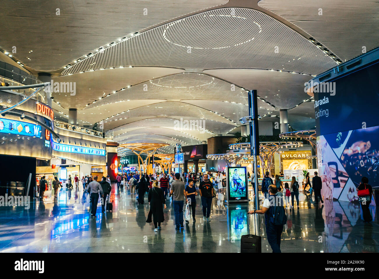 ISTANBUL,TURKEY,AUGUST 02, 2019: Interior view of the Istanbul new ...