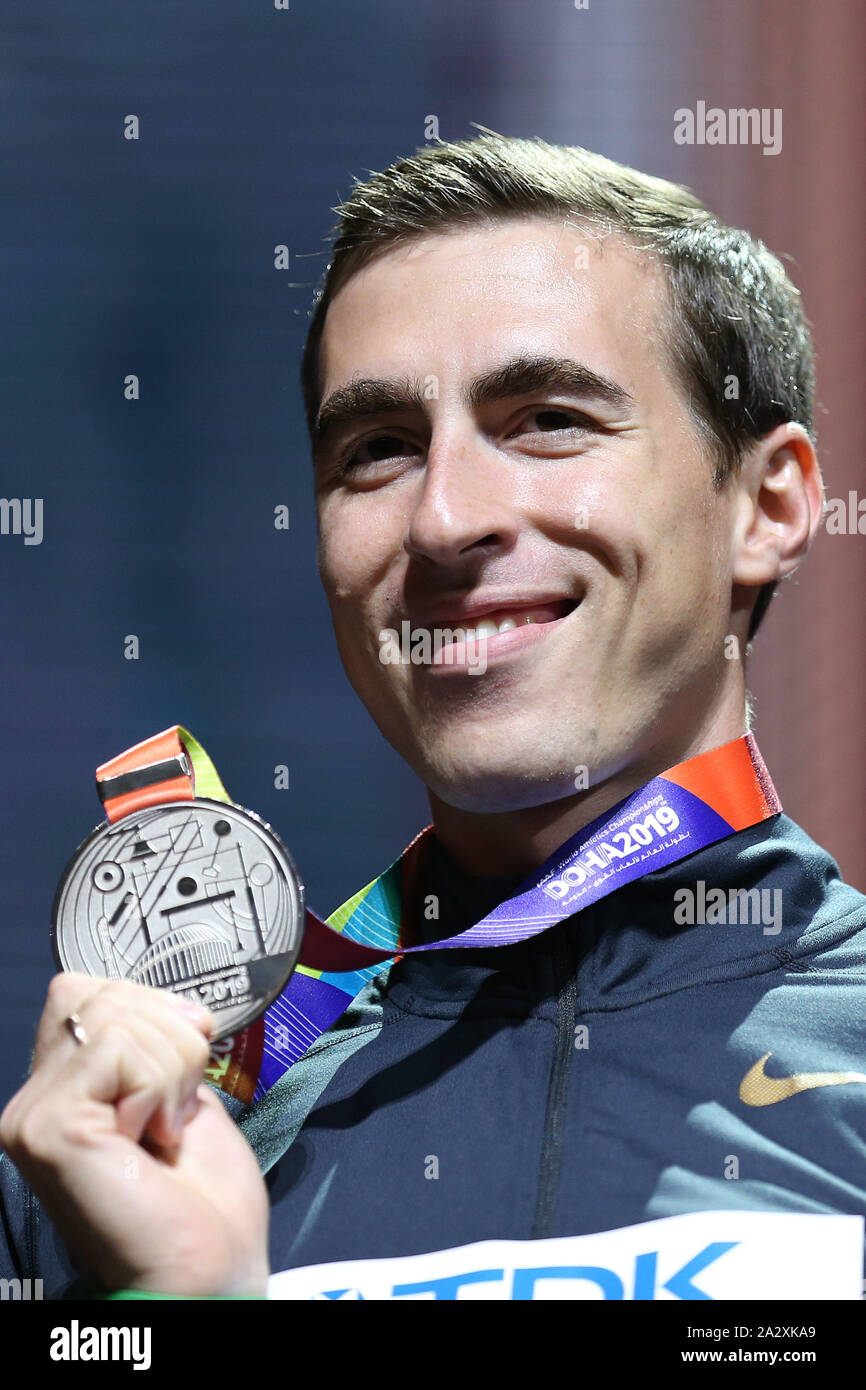 Doha, Qatar. 3rd Oct, 2019. Authorised neutral athlete Sergey Shubenkov ...