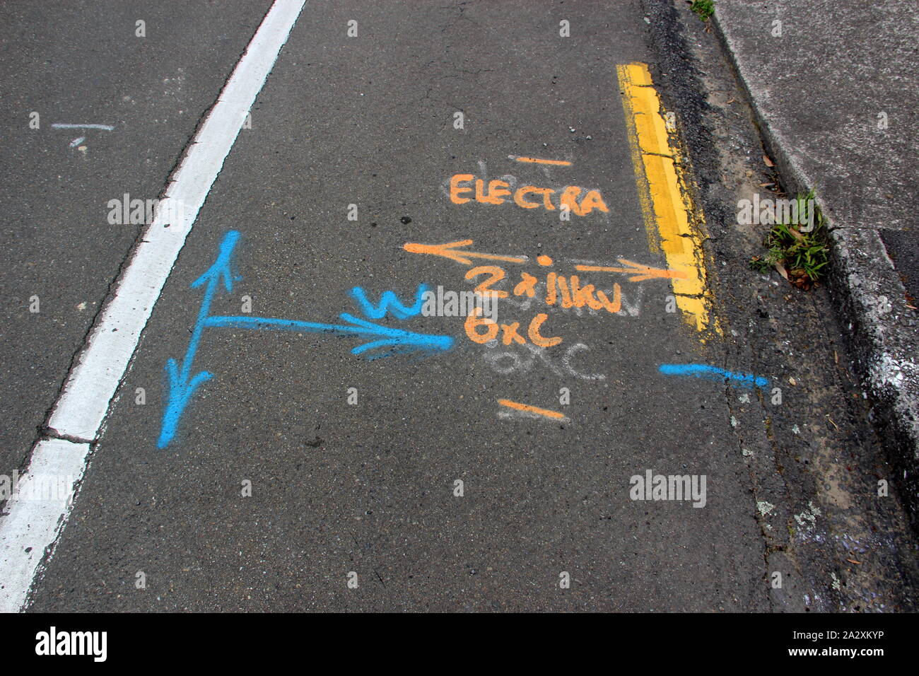 Street maintenance road markings Stock Photo - Alamy