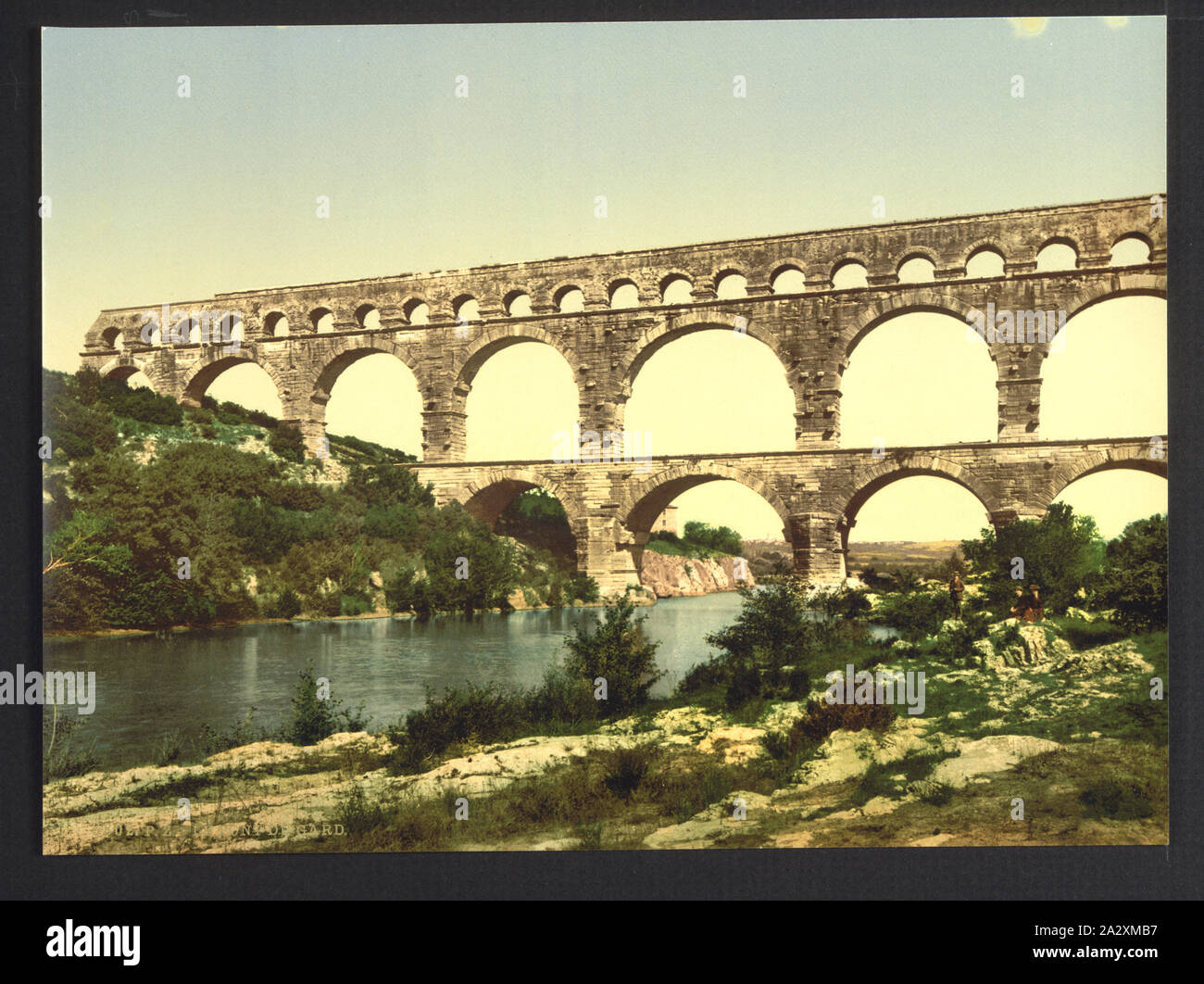 Roman bridge over the Gard, constructed by Agrippa, Nîmes, France Stock ...