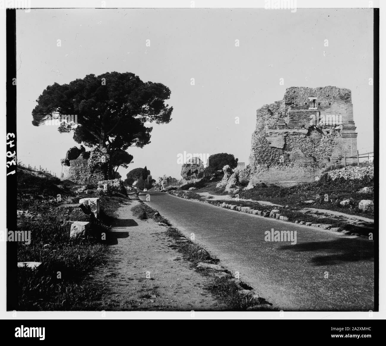 Rome. Surfaced Appian Way in Rome, modern highway Stock Photo - Alamy