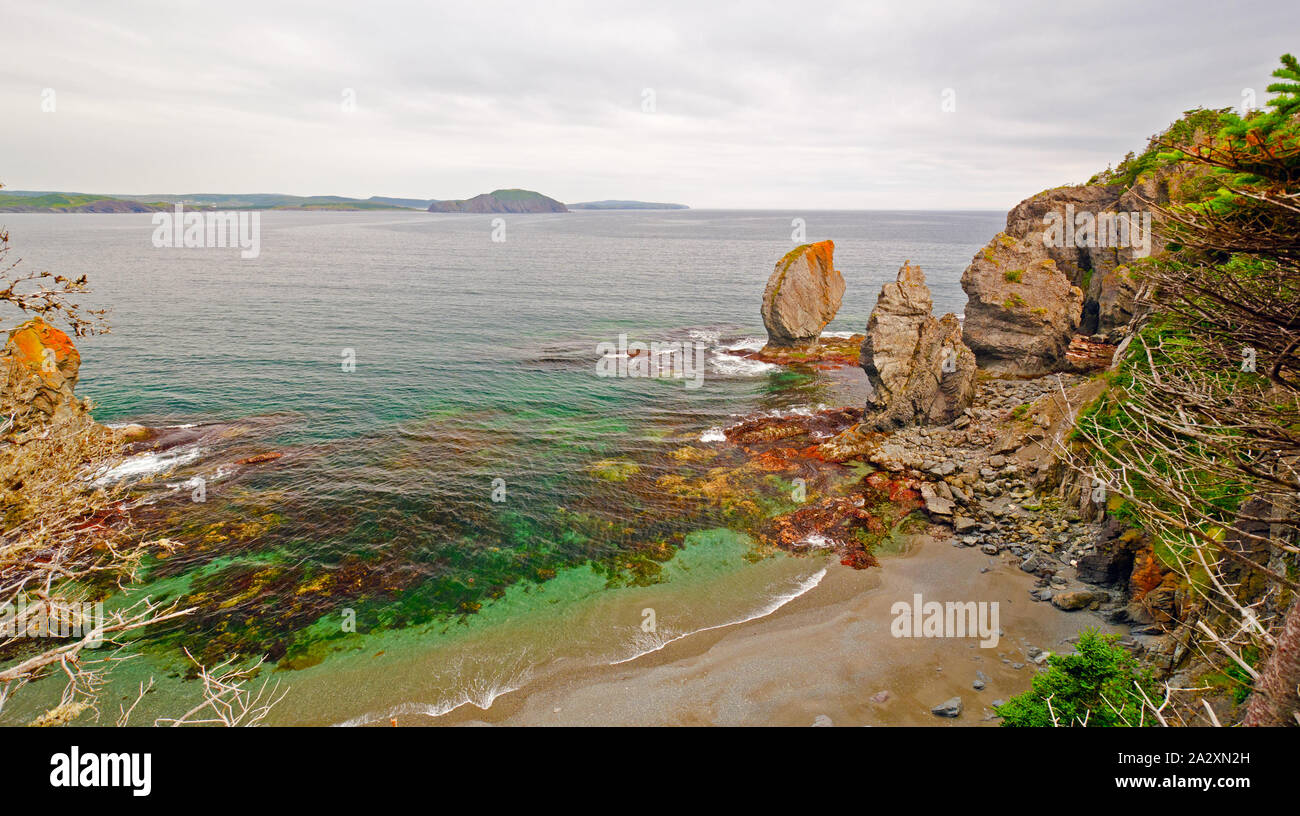 Rock Formations along the Skerwink trail near Trinity, Newfoundland ...