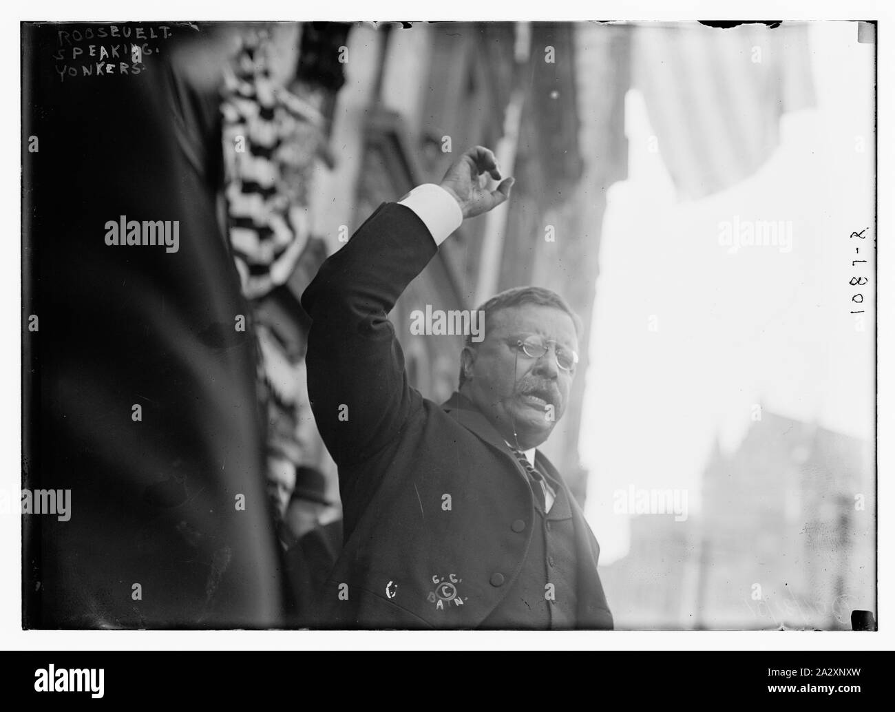 Roosevelt speaking, arm raised, Yonkers, NY Stock Photo - Alamy