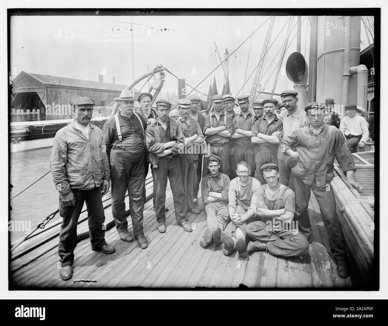 Roosevelt's crew: 1st Mate Gushie, Chief Eng. Wardwill & the men Stock ...