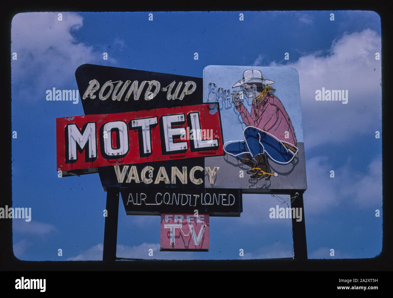 Round-Up Motel sign, Claremore, Oklahoma Stock Photo - Alamy