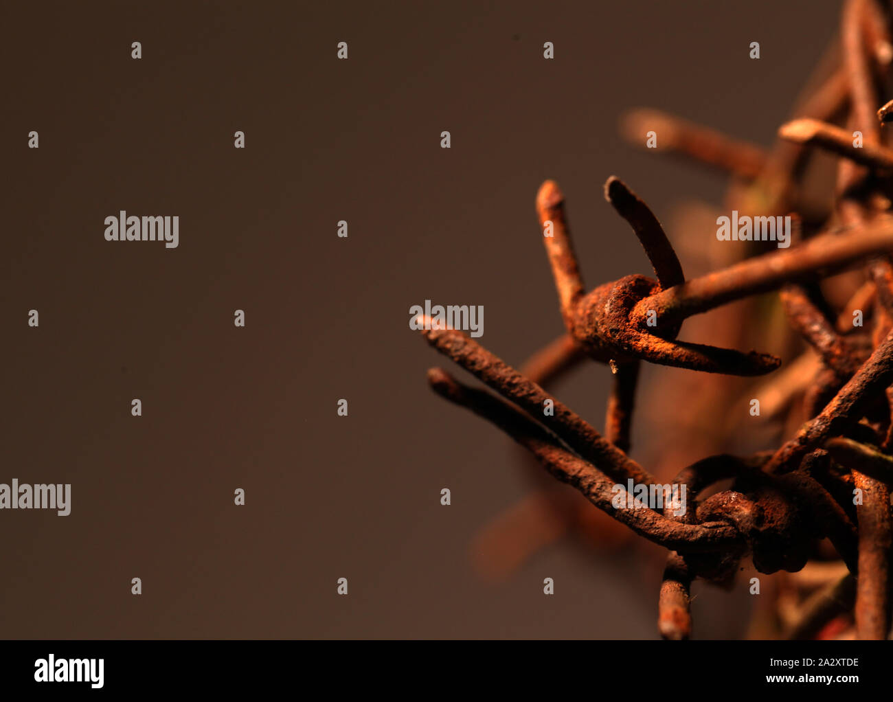 Close up of a twisted barb wire Stock Photo - Alamy