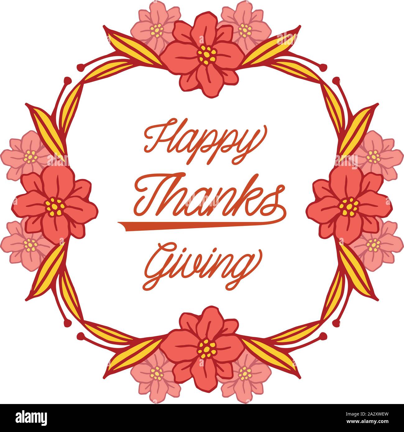 Template banner thanksgiving, with design of colorful flower frame ...