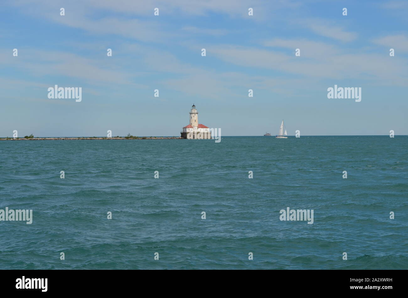 Summertime in Illinois: Chicago Harbor Lighthouse at the Mouth of ...