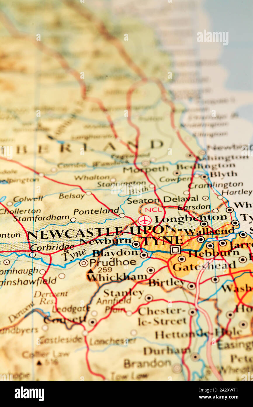 Newcastle upon tyne street map hi-res stock photography and images - Alamy