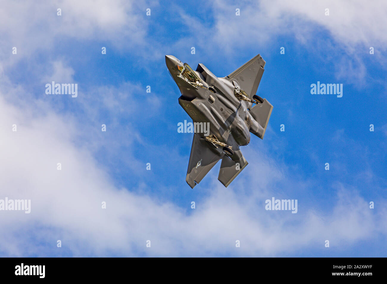 A Lockheed Martin F-35A Lightning II jet fighter makes a turn to line ...