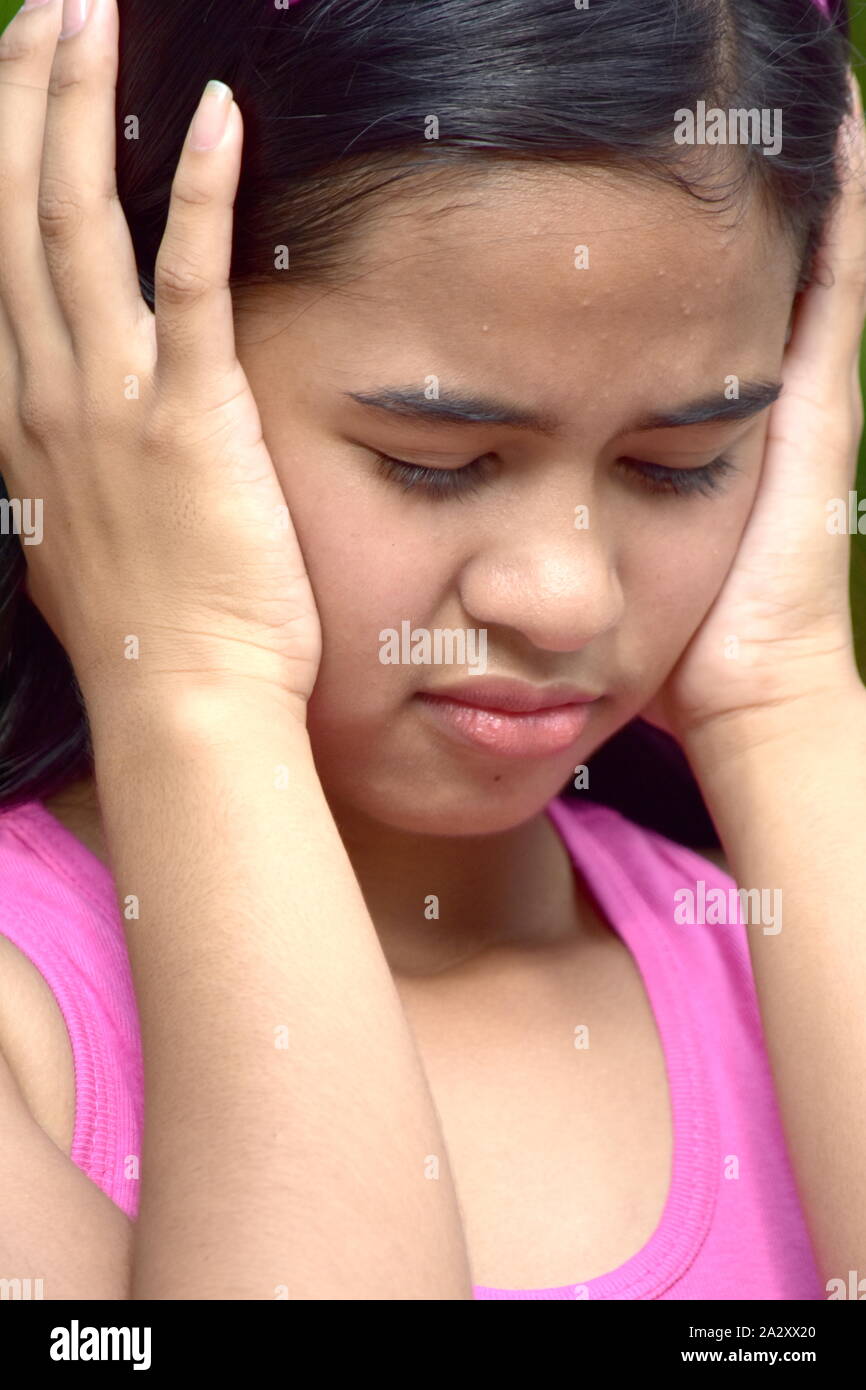 A Cute Diverse Female And Anxiety Stock Photo - Alamy