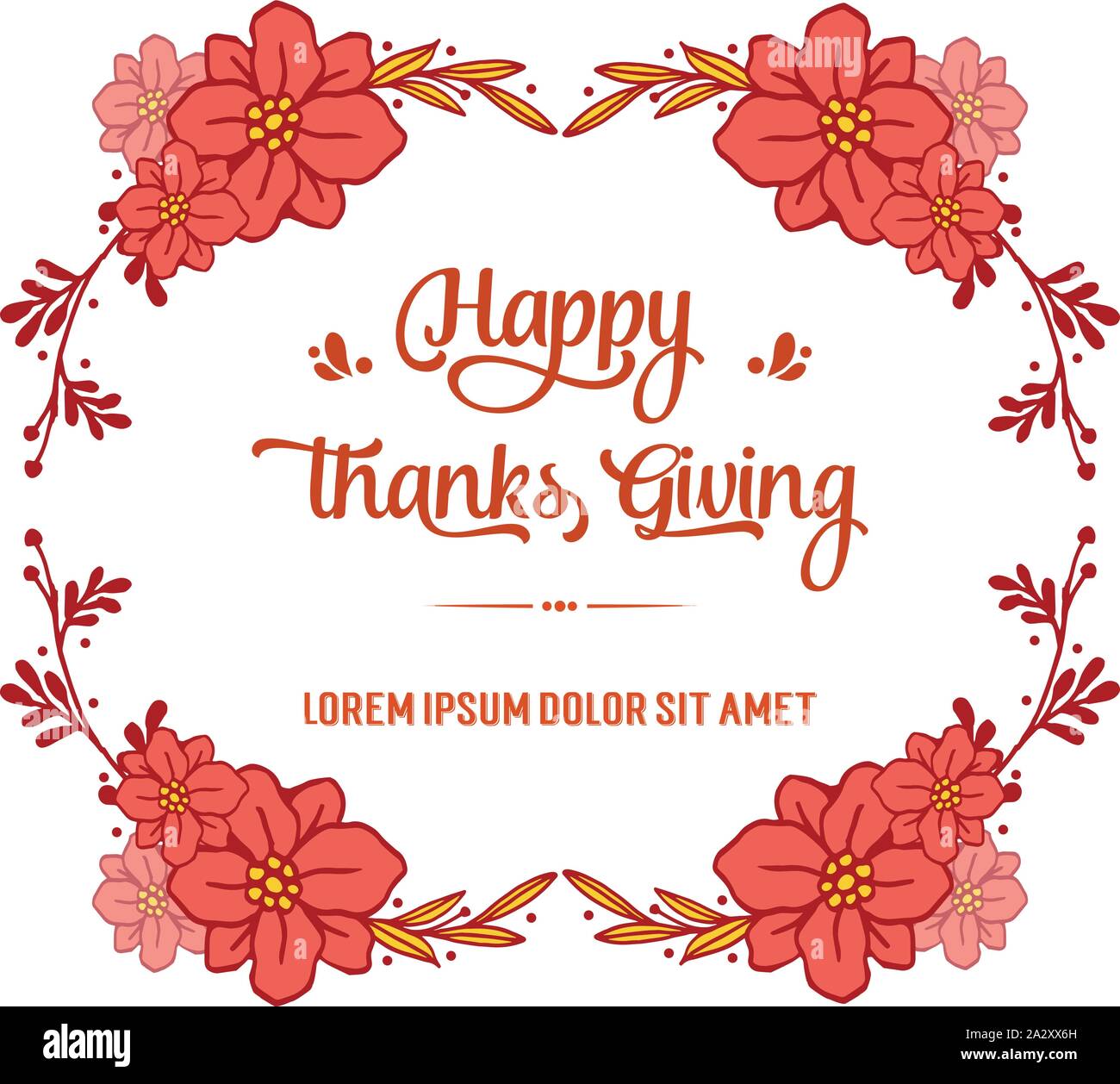 Design template thanksgiving, with sketch of wreath frame. Vector Stock ...