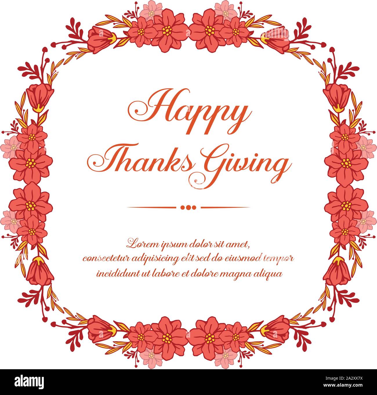 Design template thanksgiving, with sketch of wreath frame. Vector Stock ...