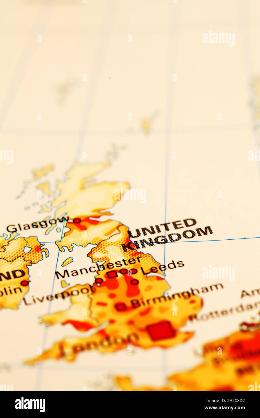 England on atlas world map Stock Photo - Alamy