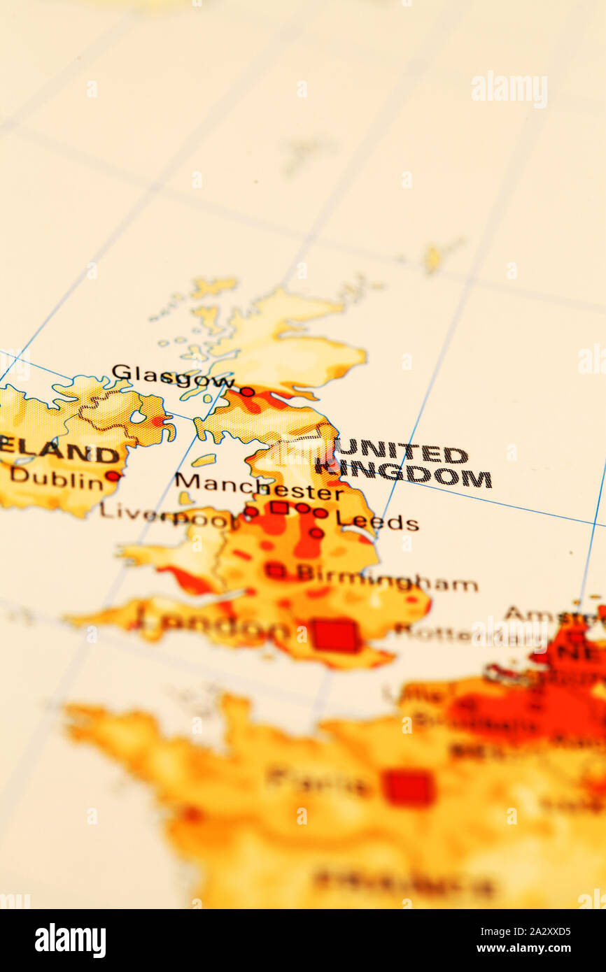 England on atlas world map Stock Photo - Alamy